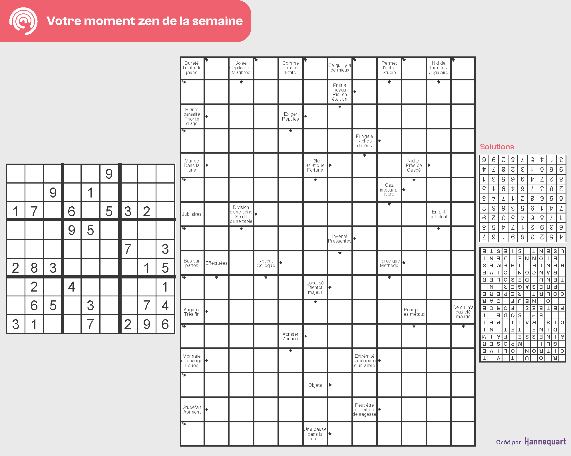 Duo Sudoku et Mots-féchés | 25 mai 2026 - raddar